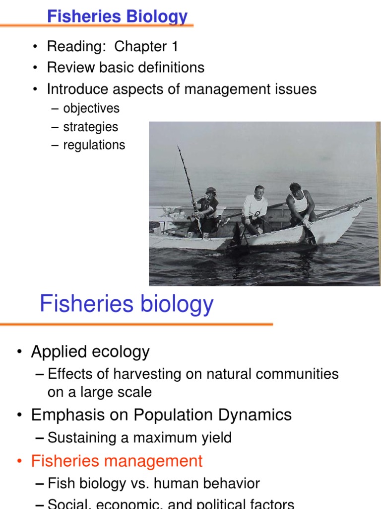 Lecture 1 - Introduction To Fisheries Biology PDF | PDF | Fisheries ...