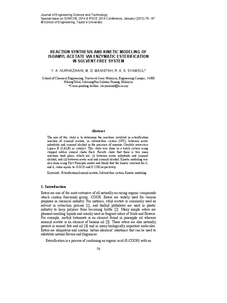 Synthesis of Isoamyl Acetate | PDF | Gas Chromatography | Ester