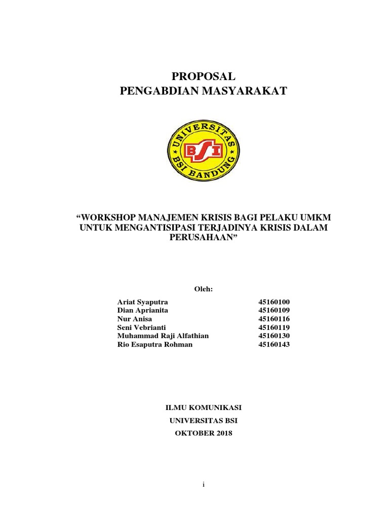 5b Proposal Pengabdian Masyarakat CV. Kusumo Argo | PDF