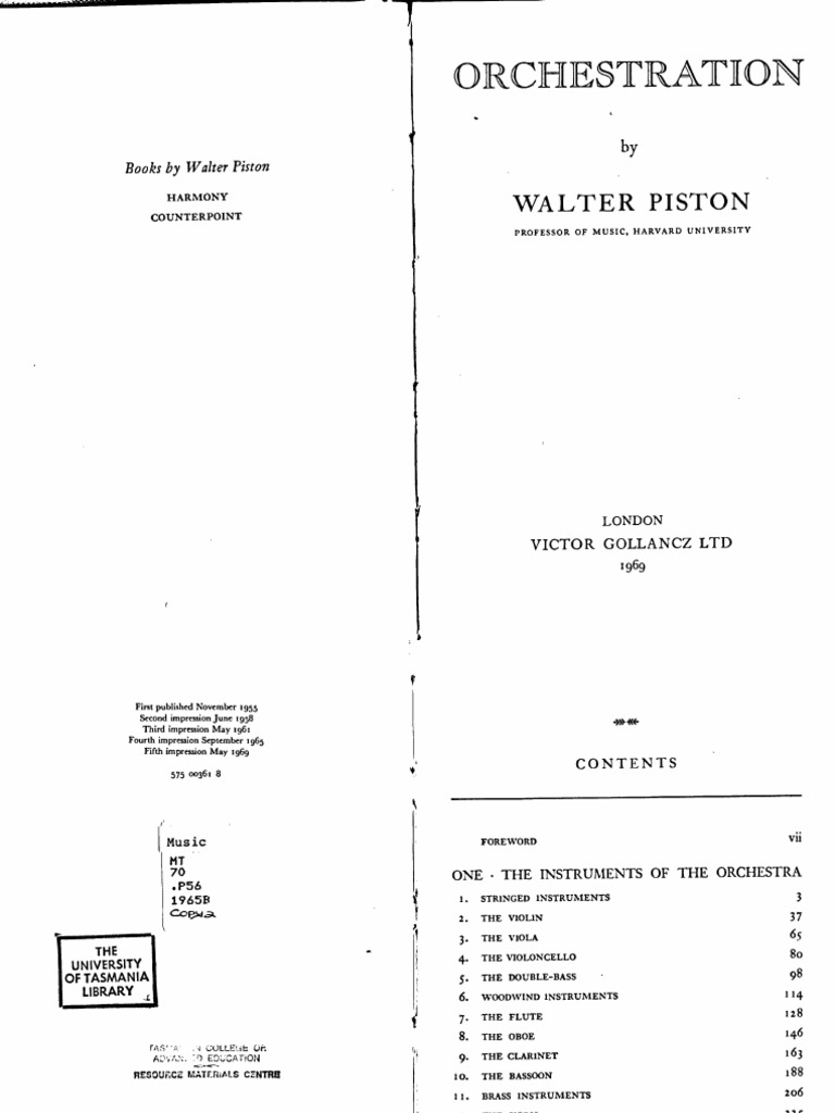 Walter Piston - Orchestration PDF | PDF