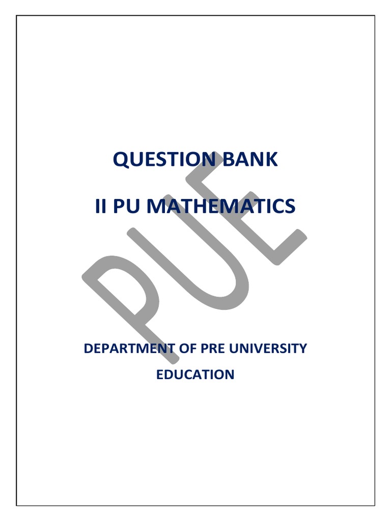 Karnataka 2nd PUC Question Bank - MATHS | PDF | Integer | Matrix ...