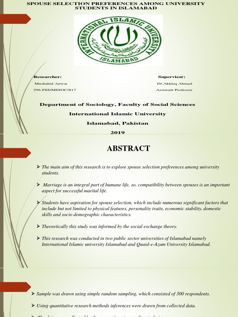 Research On Preference of Spouse Selection. | PDF | Quantitative ...