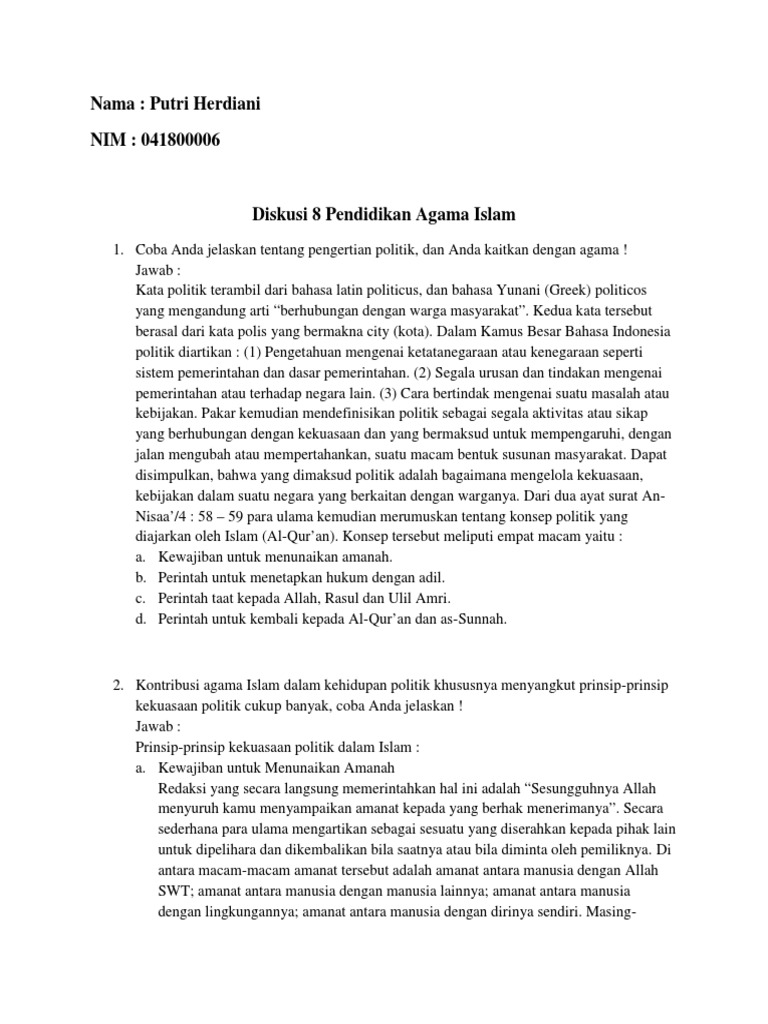 Diskusi 8 PAI PDF | PDF