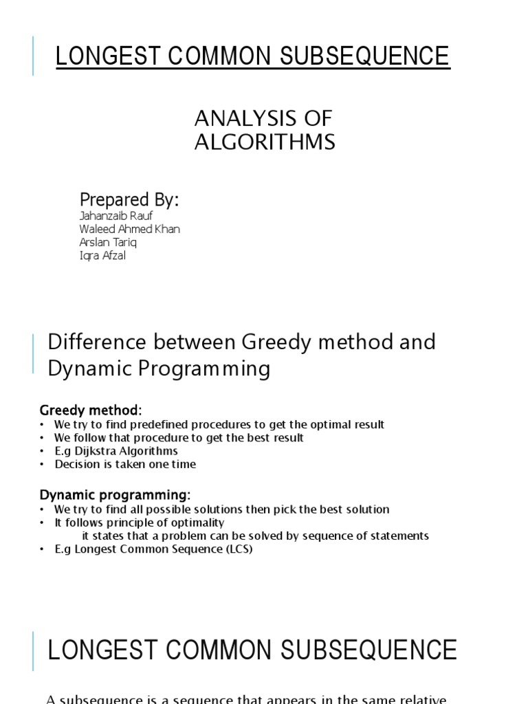 Lcs Pdf Combinatorics Dynamic Programming