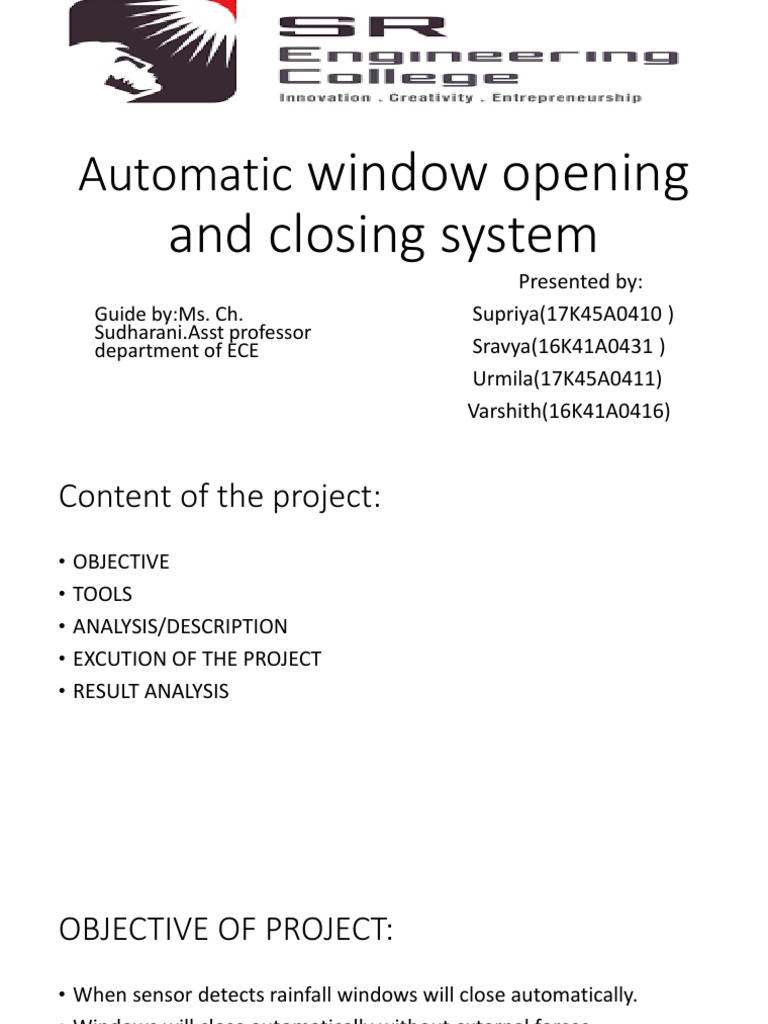 Automatic Window Open and Close System Mini Project | PDF | Arduino ...