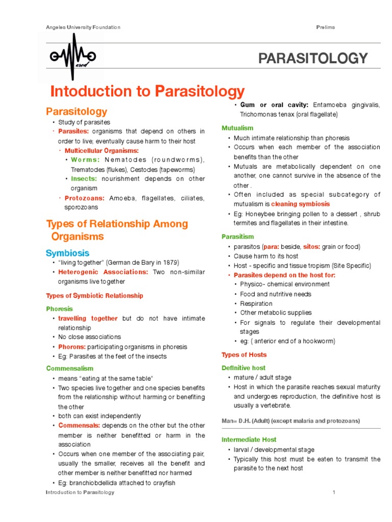 Intro-to-parasitology.pdf | Parasitism | Infection