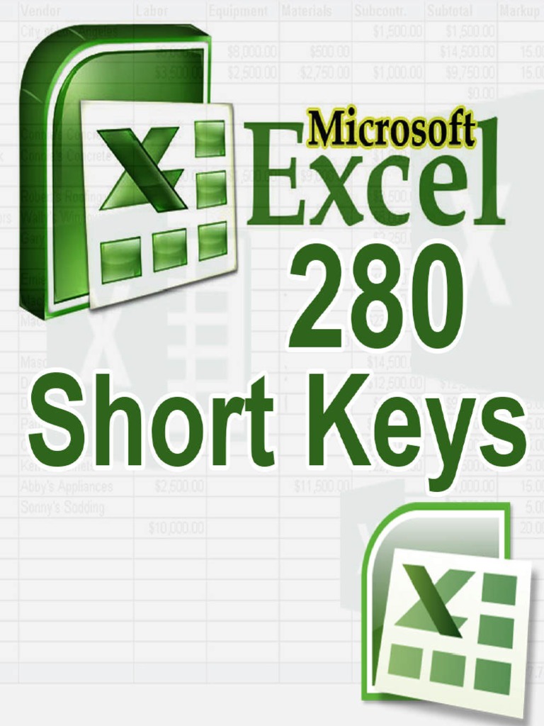 Excel Shortcut Key Reference Guide | PDF | Spreadsheet | Microsoft Excel
