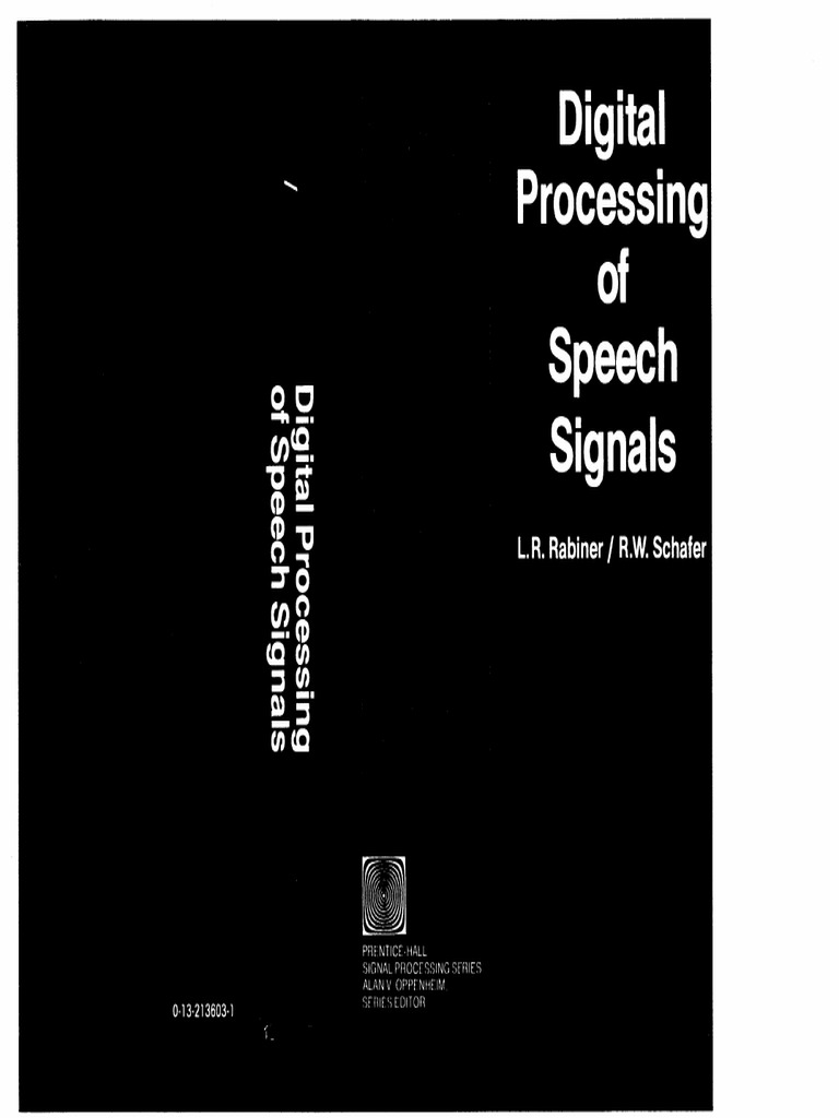 Prentice Hall - Digital Processing of Speech Signals - 1978 PDF | PDF