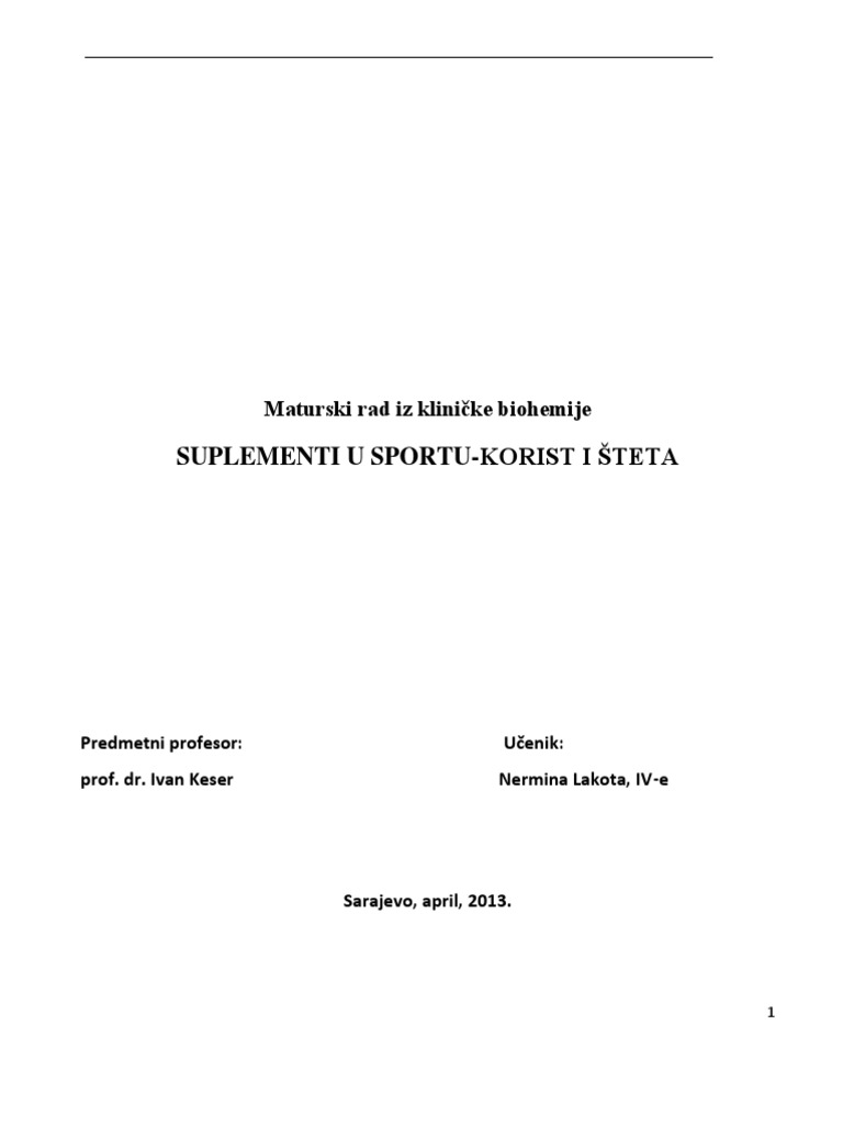 Nermina Suplementi U Sportu | PDF