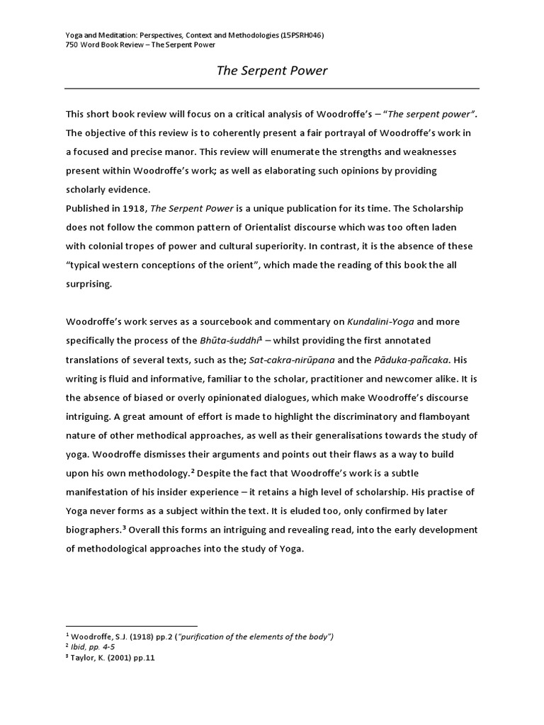 The Serpent Power | PDF | Yoga | Kundalini