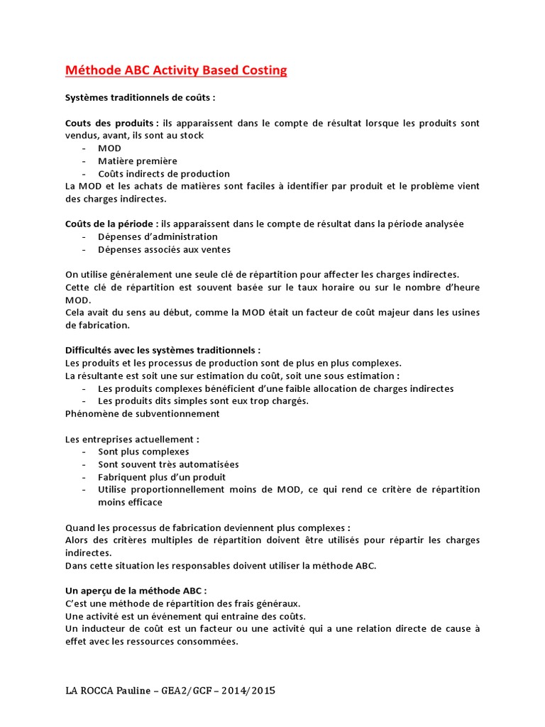 Methode Abc Activity Based Costing | PDF | Business