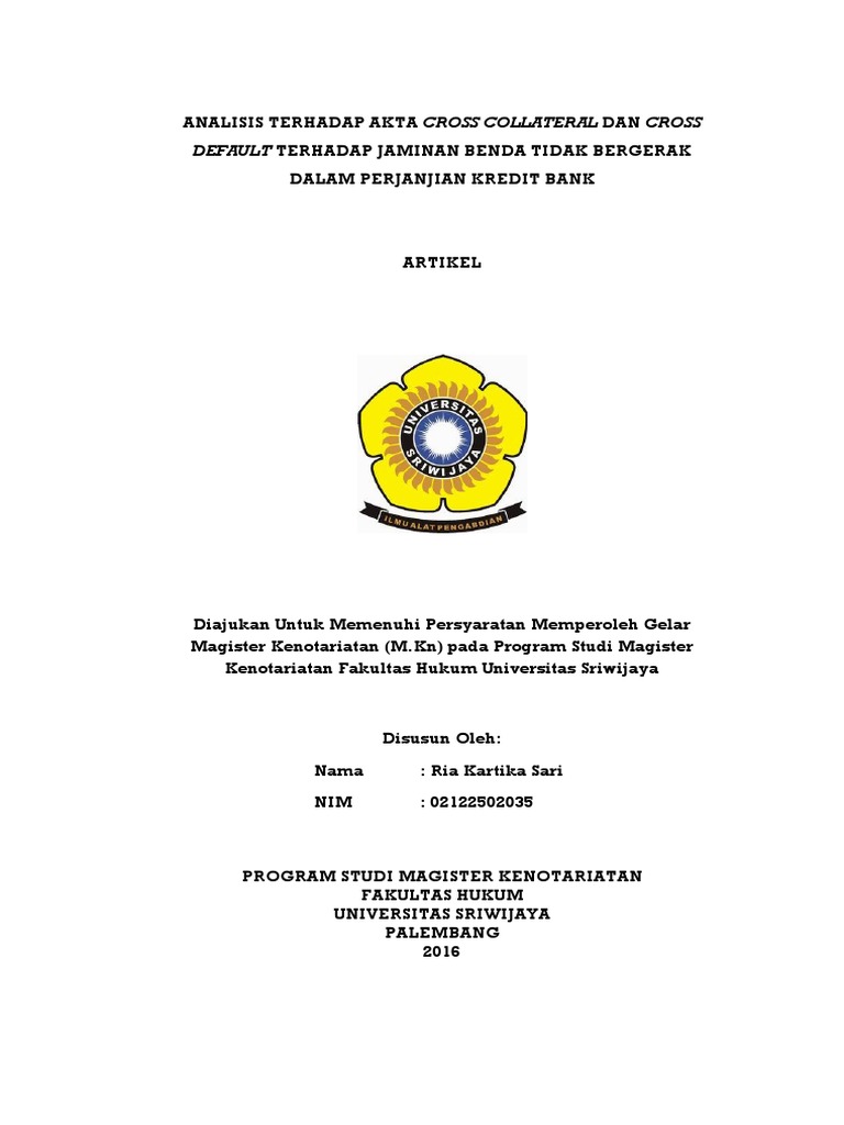 Akta Cross Collateral PDF | PDF