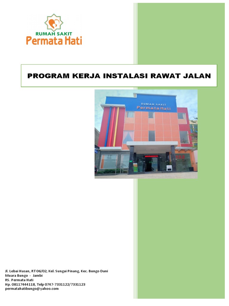 Program Kerja Instalasi Rawat Jalan | PDF