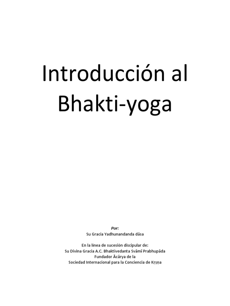 Manual Introducción Al Bhakti Yoga | PDF | Gurú | Conocimiento