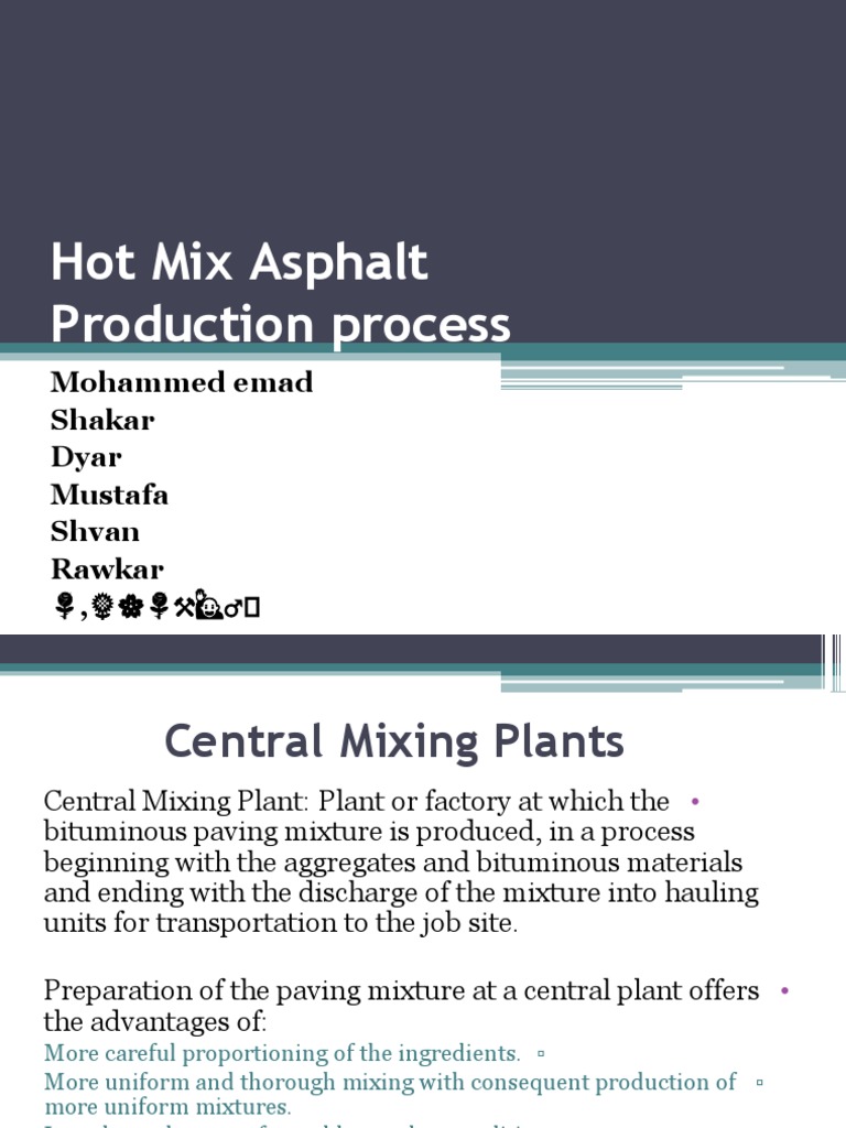 Hot Mix Asphalt-Production Process | PDF | Road Surface | Asphalt