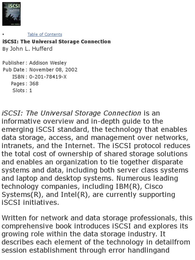 iSCSI The Universal Storage Connection PDF | PDF | Network Interface Controller | Computer Network