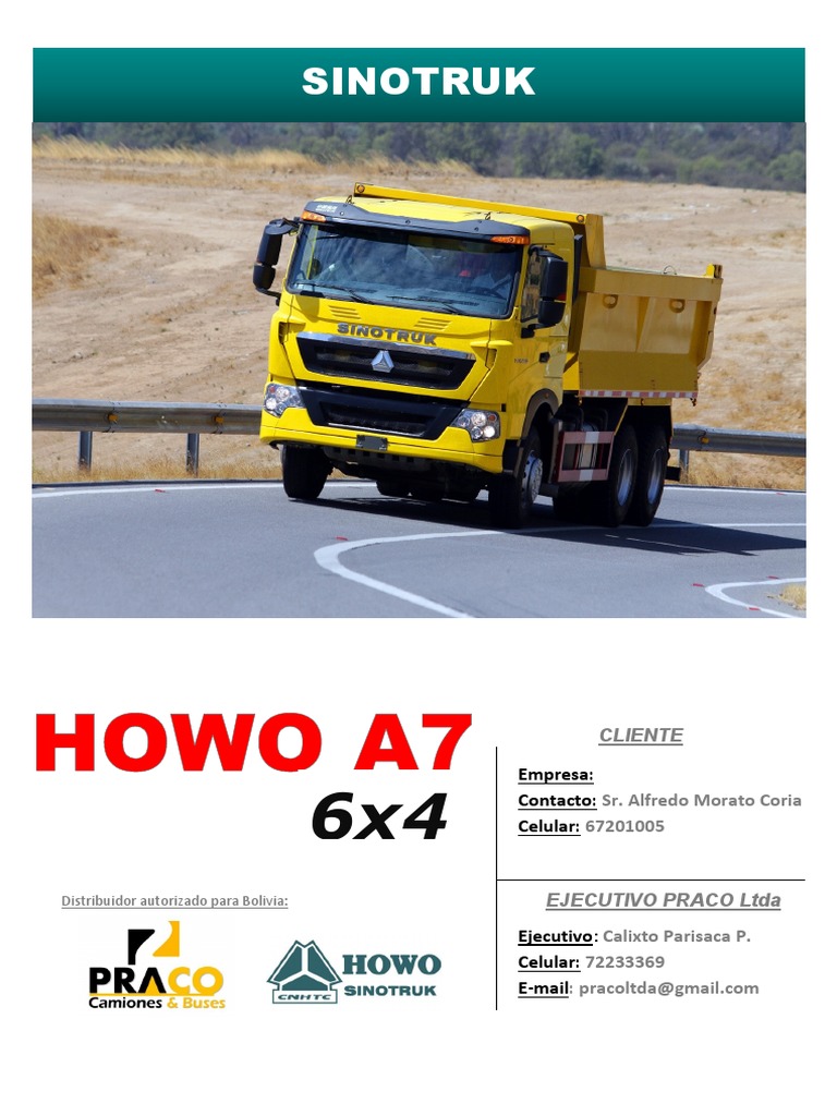 Ficha Tecnica Howo A7 6x4 | PDF | Eje | Embrague