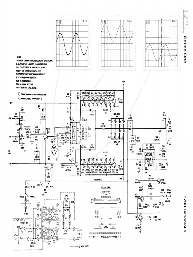 QSC 1700 Amplifier Schematic PDF | PDF