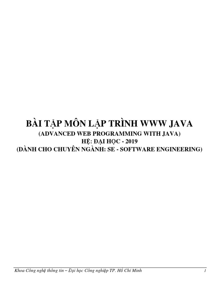 2019 - Bai Tap Mon Lap Trinh WWW Java PDF | PDF