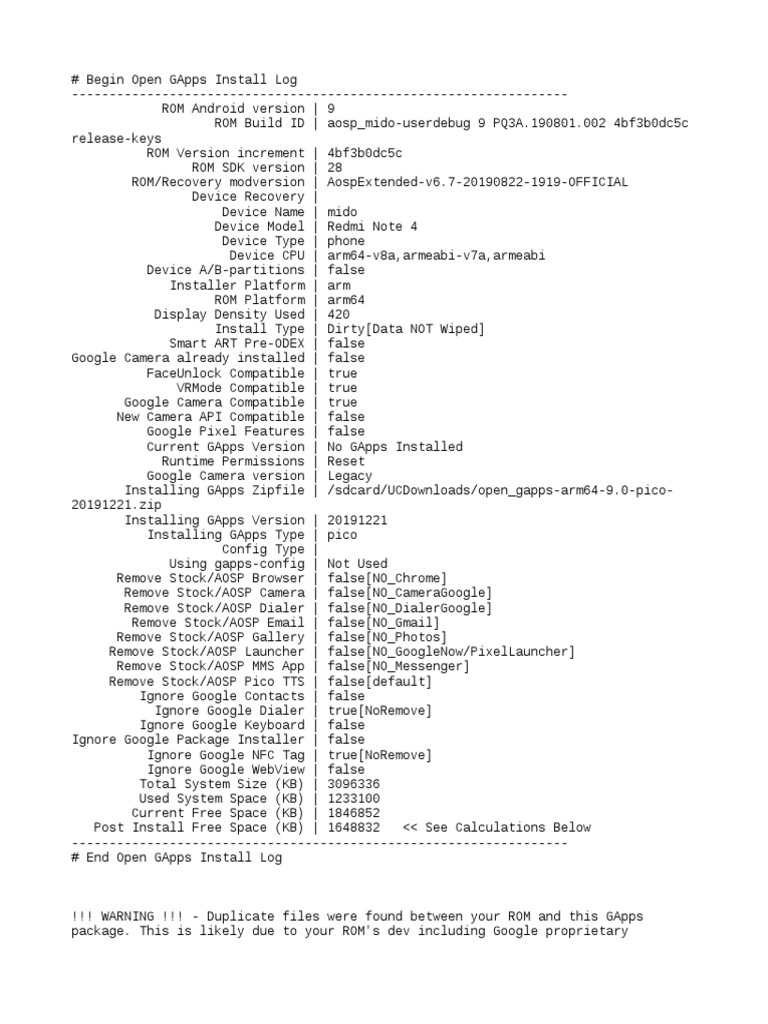 Open Gapps Log | PDF | Android (Operating System) | Mobile Technology