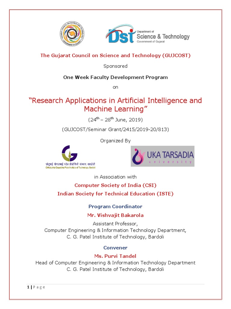 Fdp-Aiml 2019 PDF | PDF | Machine Learning | Artificial Intelligence