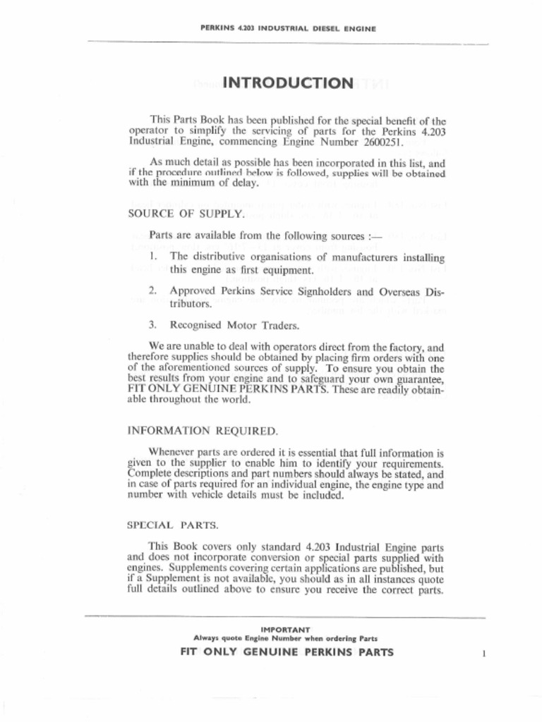 Perkins 4.203 Diesel Engine PDF | PDF