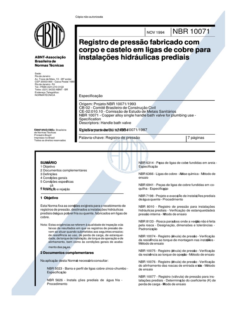 Abnt NBR 10071 1994 Superada em 2015 PDF | PDF | Cães | Natureza