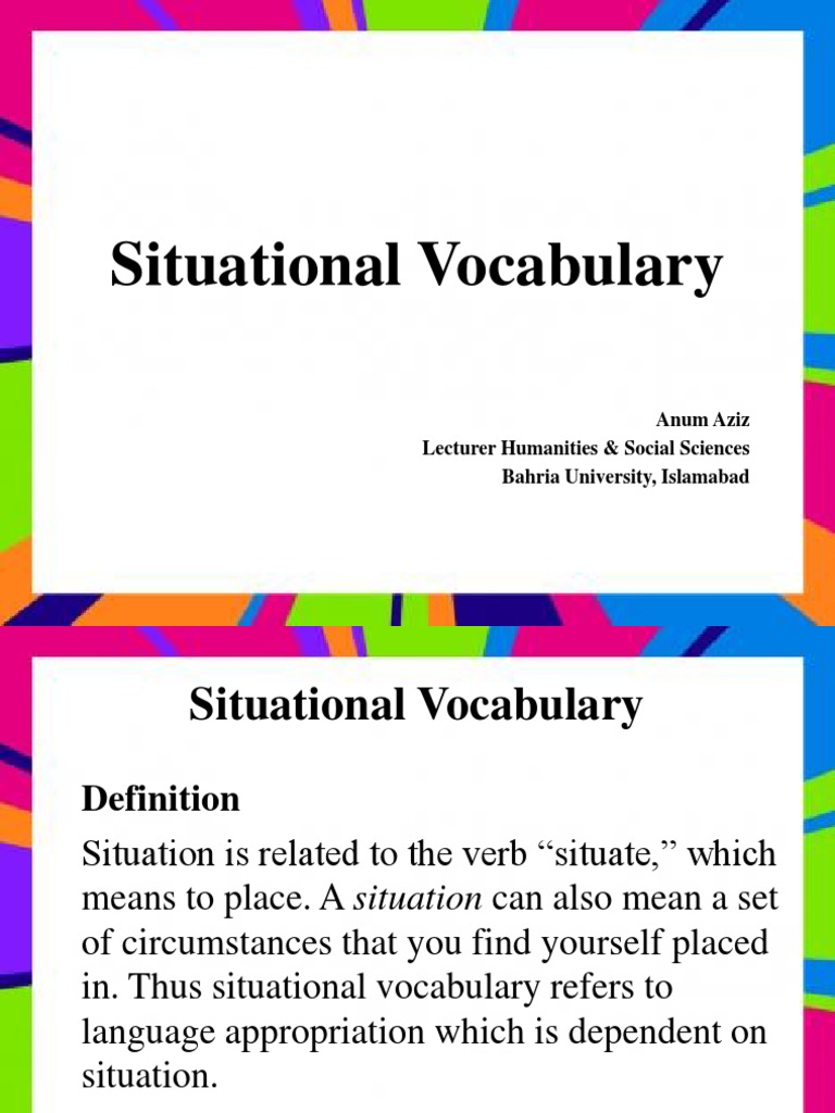 Lecture 1 Situational Vocabulary | PDF | Dialect | Languages