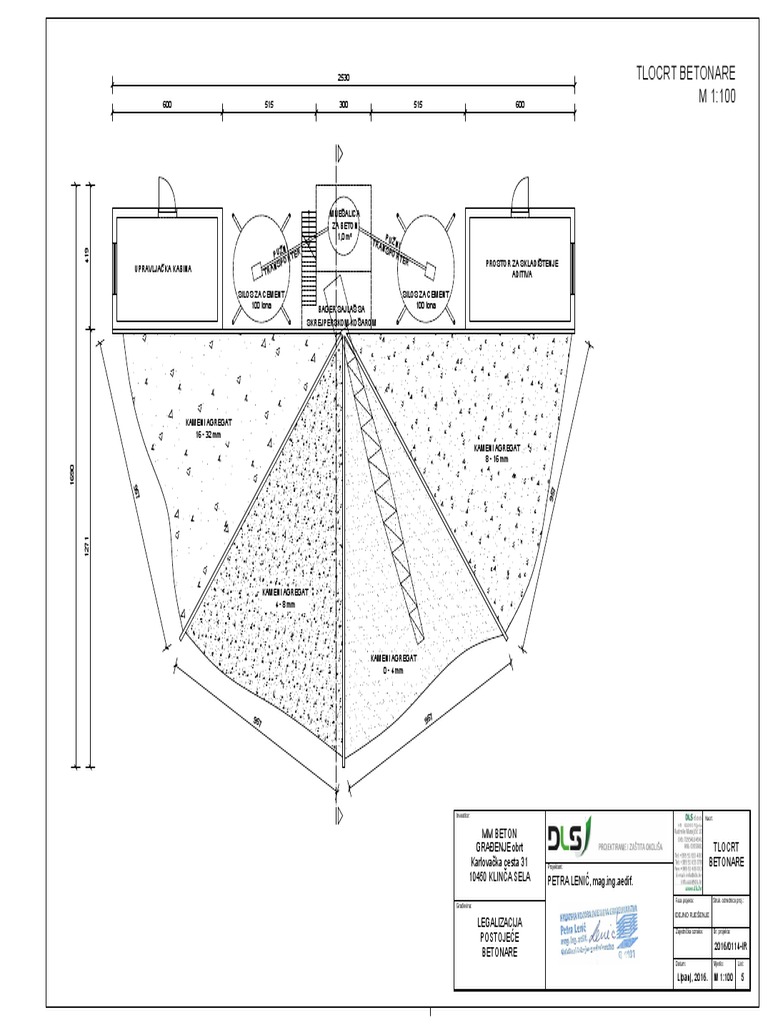 Prilog 6 - Tlocrt I Presjek Betonare PDF | PDF