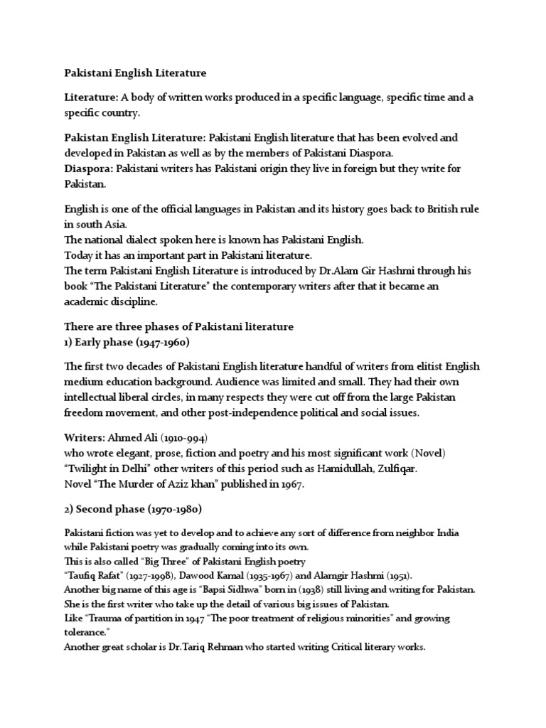 Pakistani English Literature | PDF | Pakistan | Writing