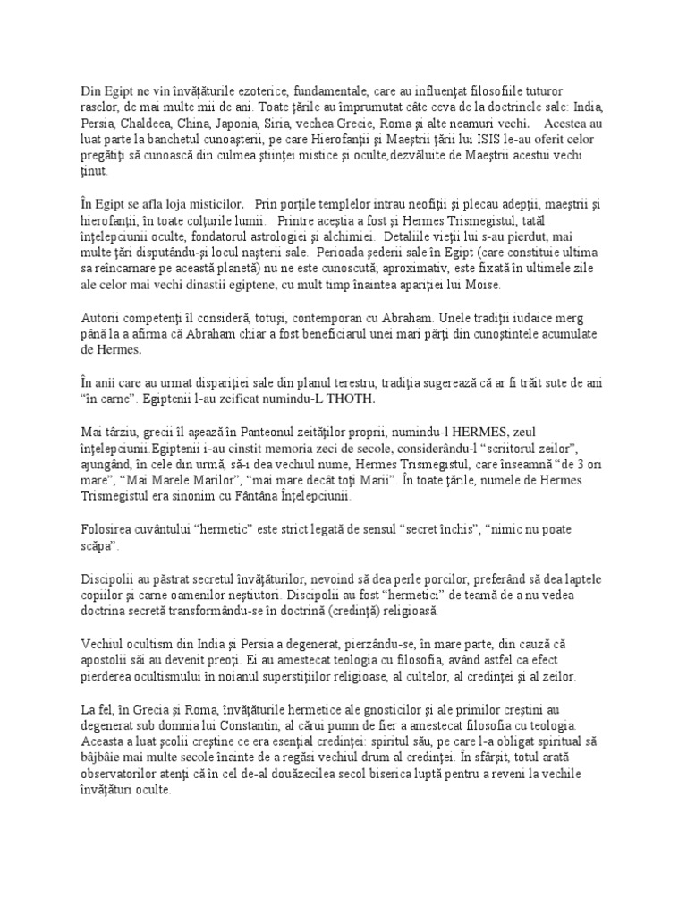 Cele 7 Principii Ale Filosofiei Hermetice-Kybalionului | PDF