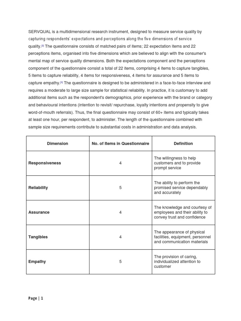 SERVQUAL | PDF | Evaluation Methods | Cognitive Science