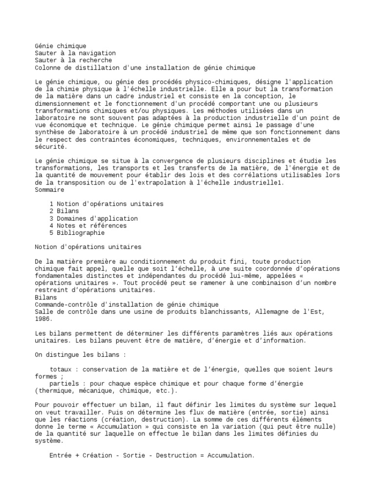 Genie Des Procedes | PDF | Génie chimique | Science de la nature