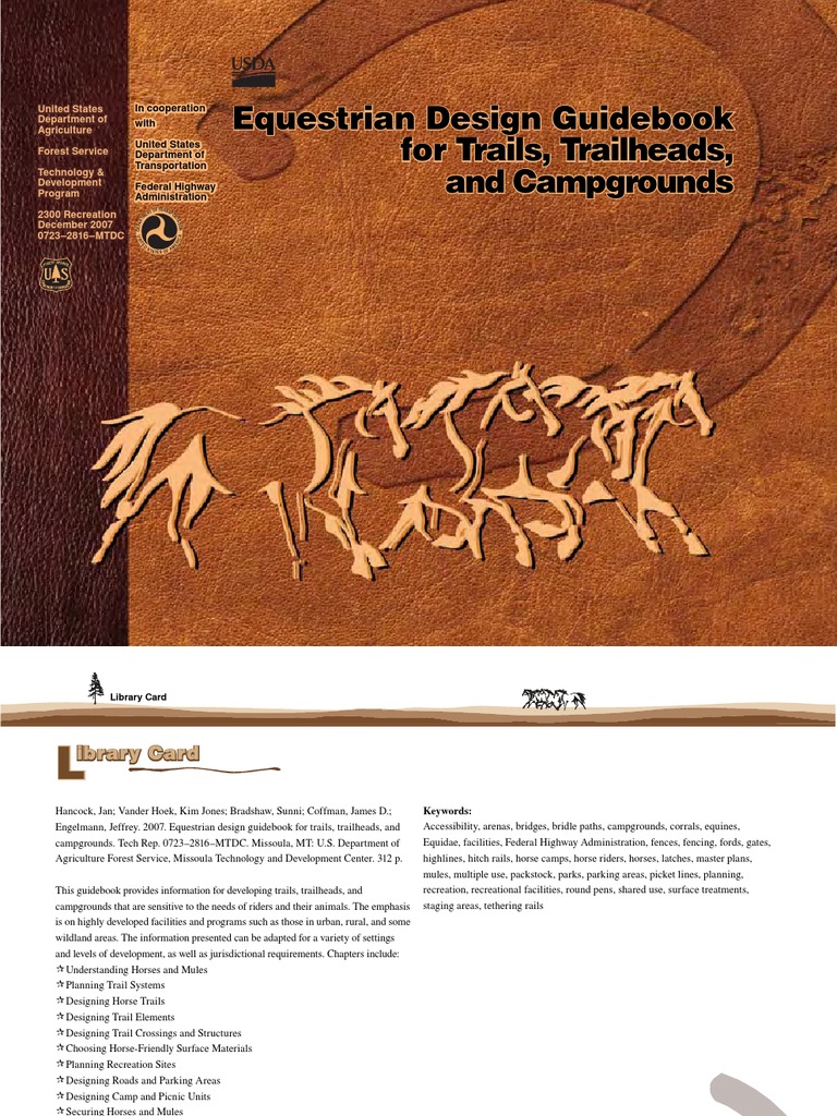 USDA Forest Service - Equestrian Design Guidebook For Trails, Trail ...