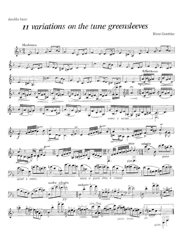 Knut Guettler - II Variations On The Tune Greensleeves (Ed. Yorke ...
