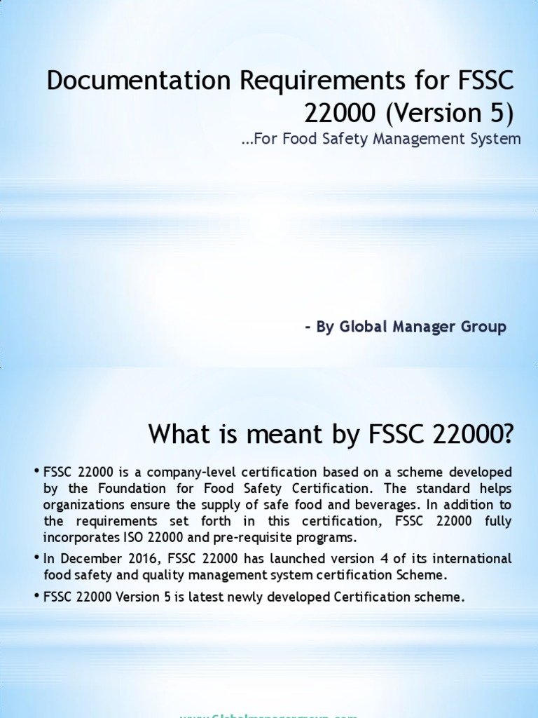 FSSC 22000 V5 Documentation Guide | PDF | Hazard Analysis And Critical ...