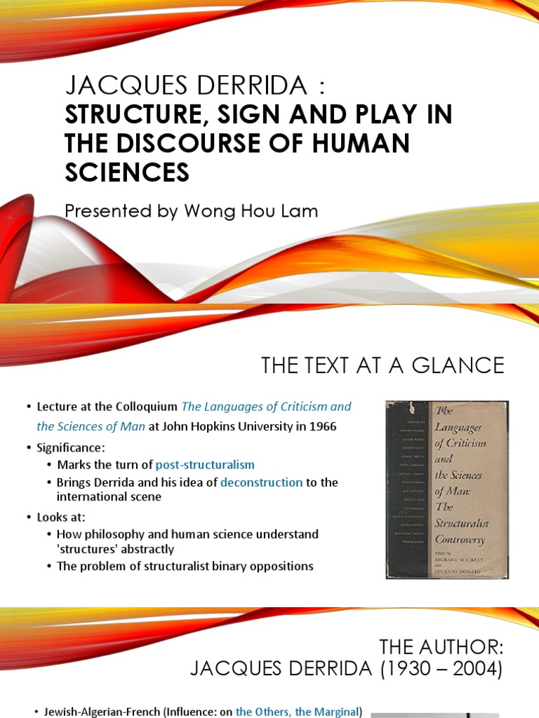 Derrida's Structure, Sign, and Play Analysis | PDF | Deconstruction ...