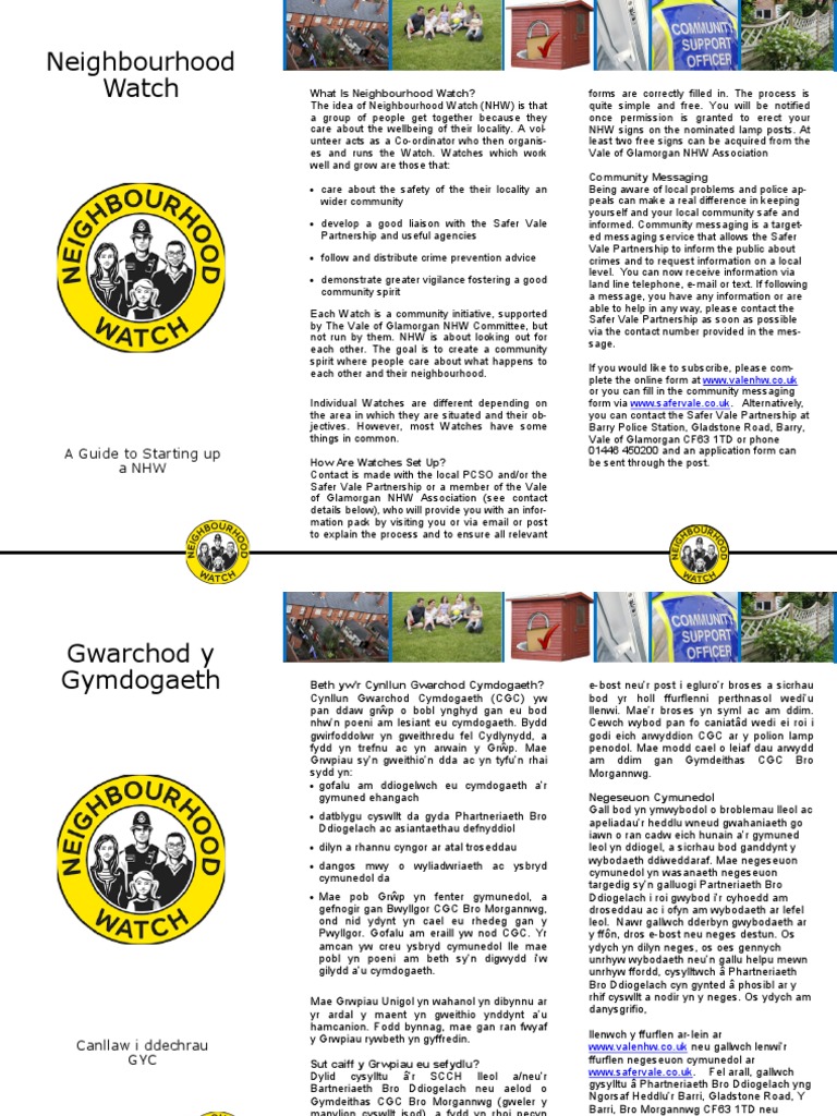 Neighbourhood Watch Leaflet | PDF | Security | Crime Prevention