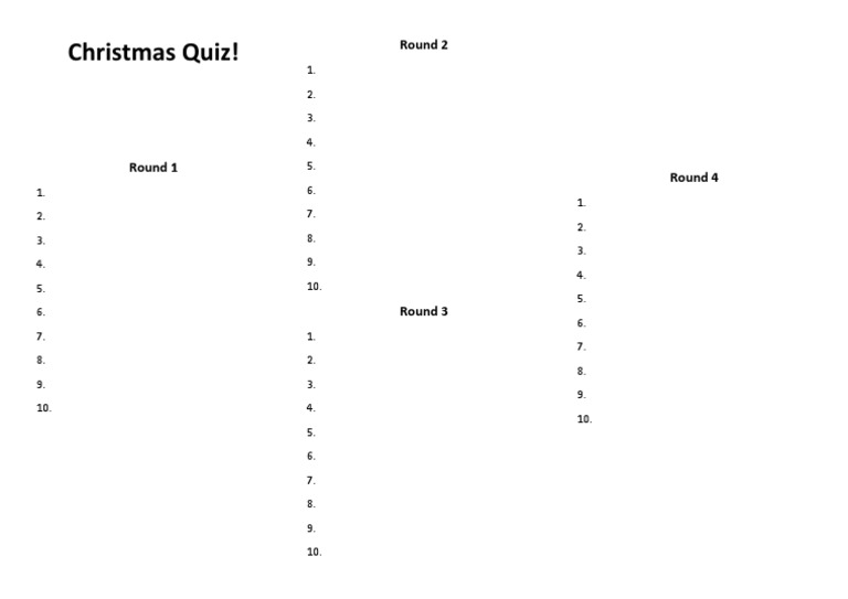 Christmas Quiz with 4 Rounds | PDF
