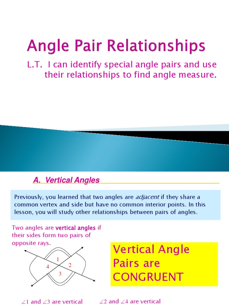 Geometry Angle Pair Relationships | PDF | Angle | Euclidean Geometry