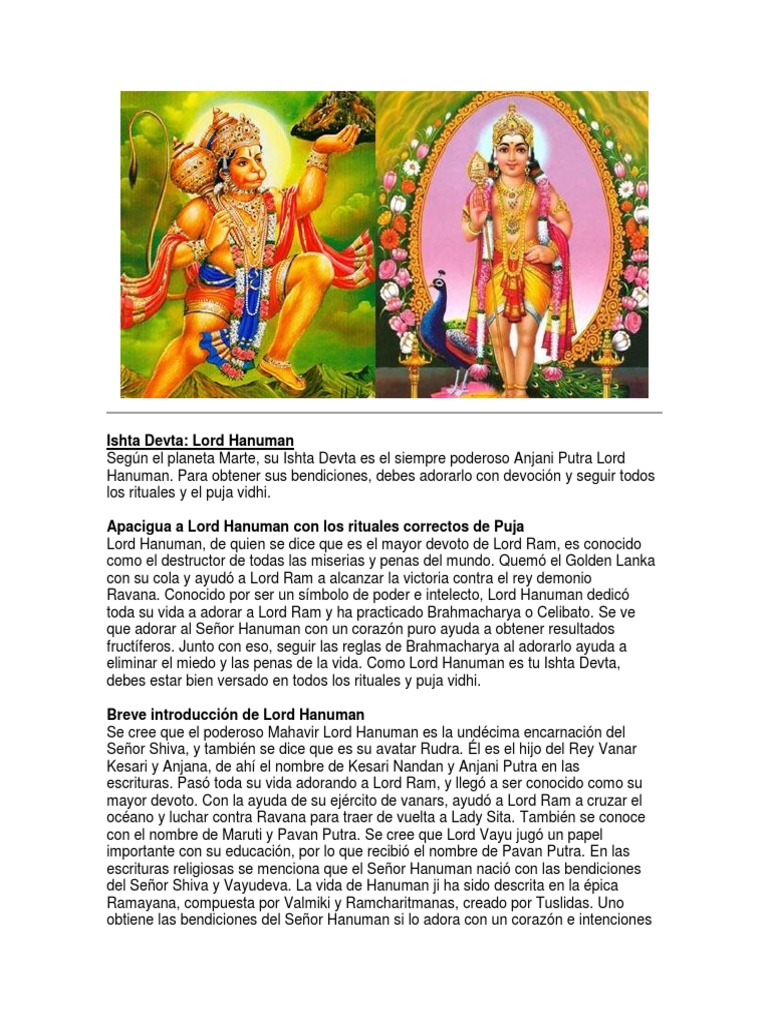 Ishta Devta - HANUMAN | PDF | Mitología hindú | Textos religiosos indios