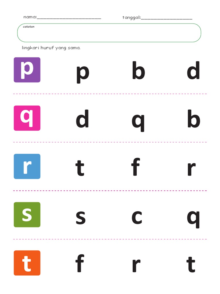 Melingkari Huruf Yang Sama PDF | PDF