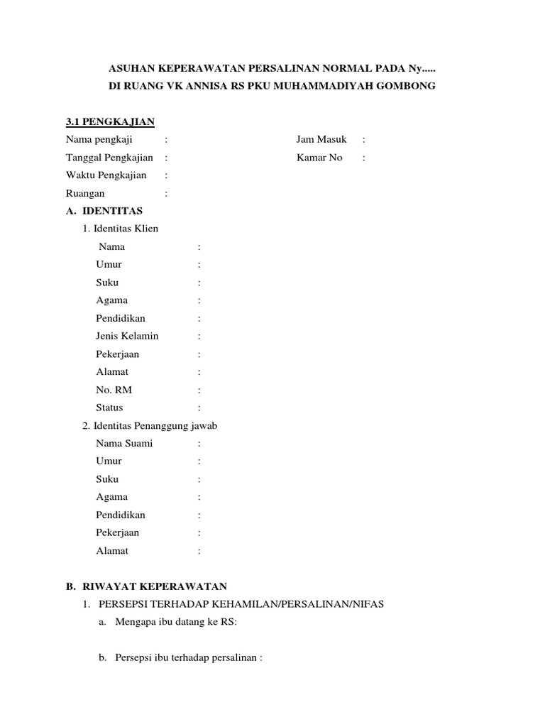 Format Laporan Persalinan | PDF