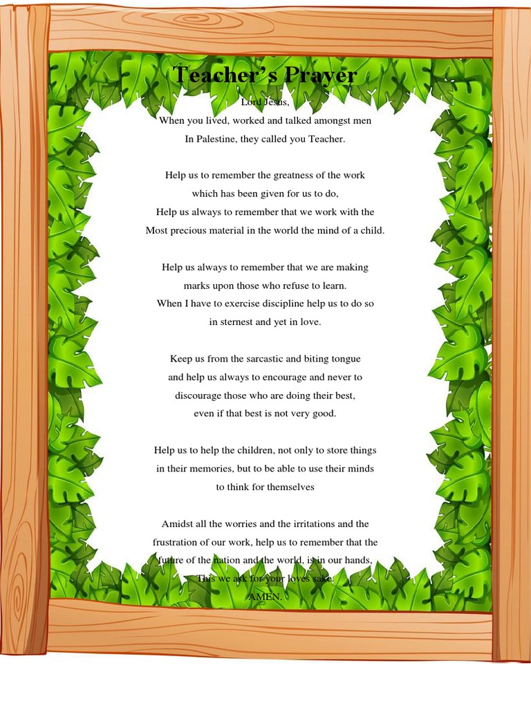 Teacher's Prayer for Guidance | PDF