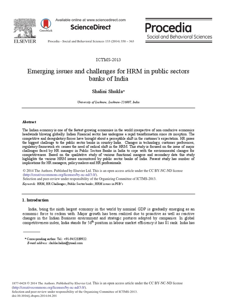 Journal HRM Bank India | PDF | Human Resource Management | Banks