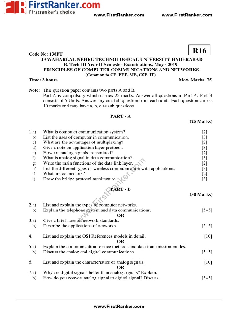JNTUH - B Tech - 2019 - 3 2 - May - R18 - EEE - 136FT PCCN Principles ...