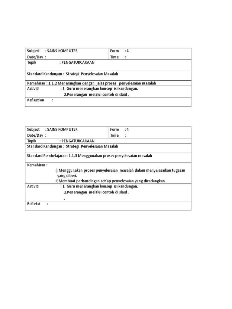 RPH Sains Komputer | PDF