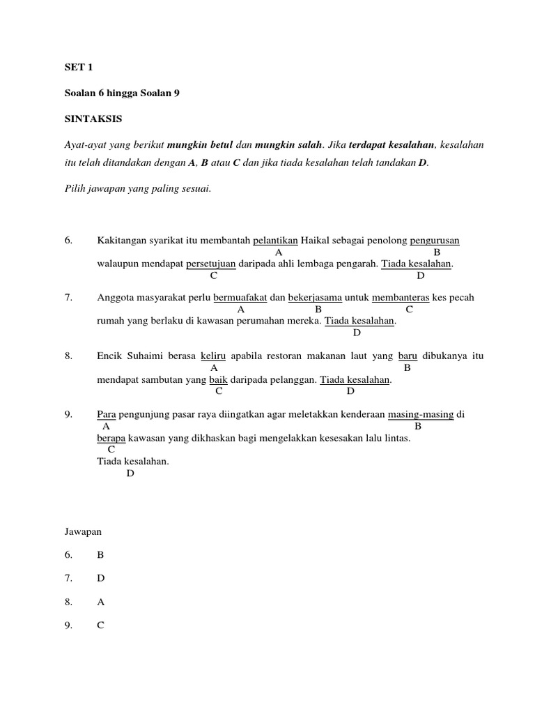 190 BM Soalan 6 Hingga Soalan 9 + JWP | PDF