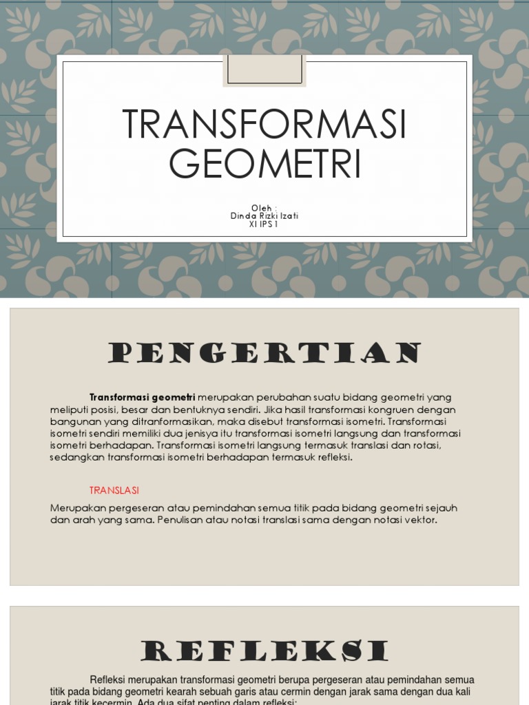 Transformasi Geometri | PDF | Metode & Bahan Ajar