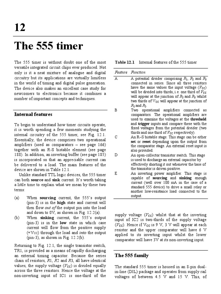 The 555 Timer | PDF | Digital Electronics | Computer Engineering